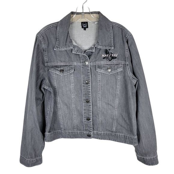 Mary Kay | Jackets & Coats | Vintage Mary Kay Grey Button Down Long ...